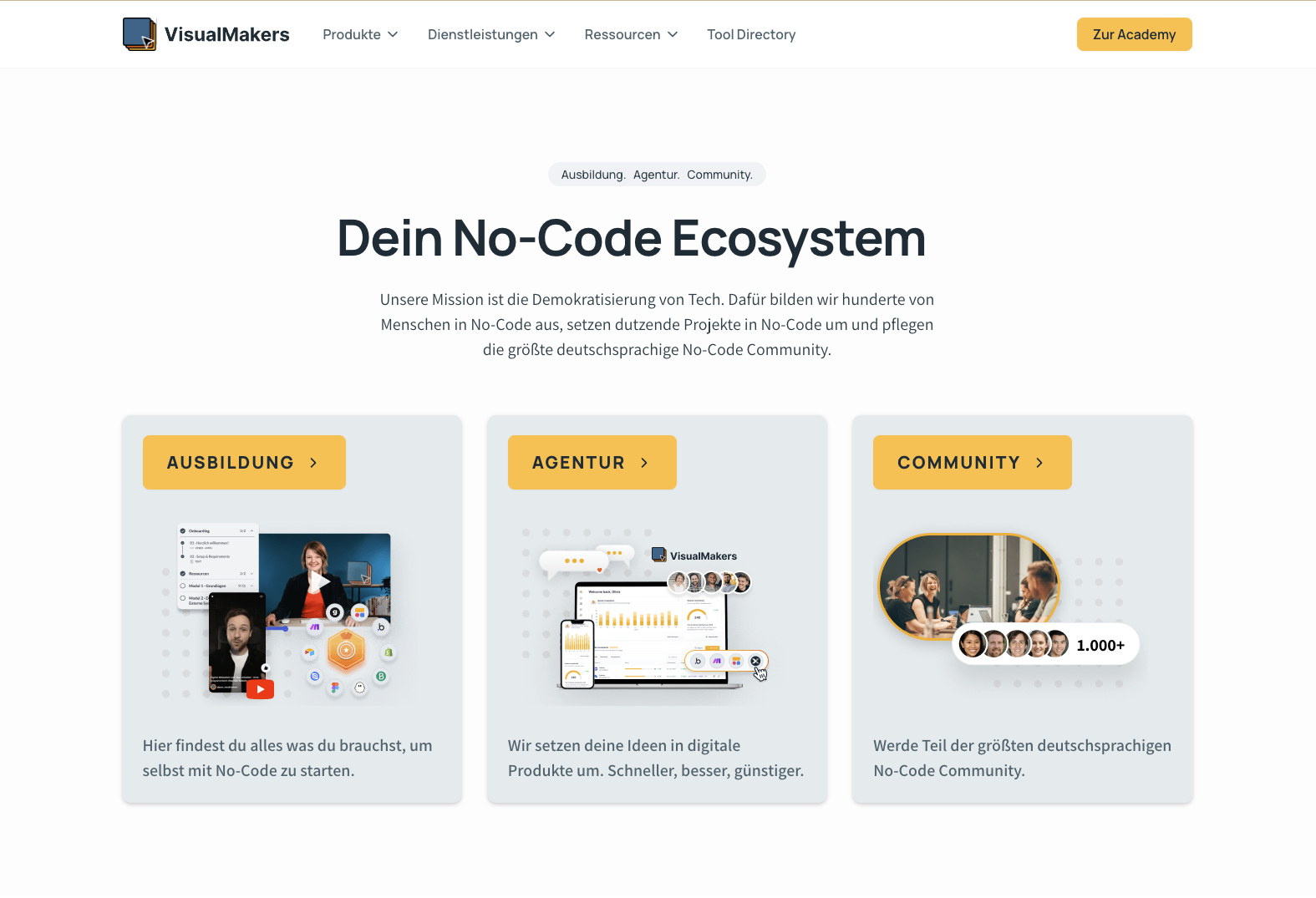VisualMakers | Deine No Code Plattform für Apps & Webseiten ohne Programmierkenntnisse
